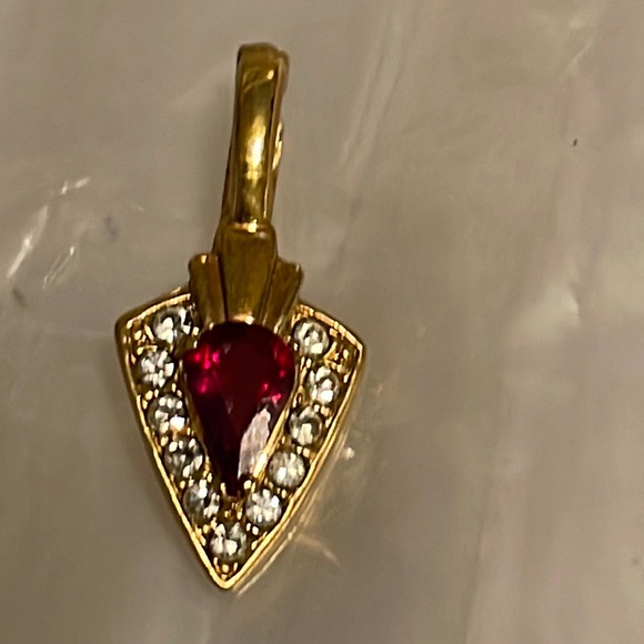 Jewelry | Pendant Shield Shape Red Crystal Set With Crystals Outline ...